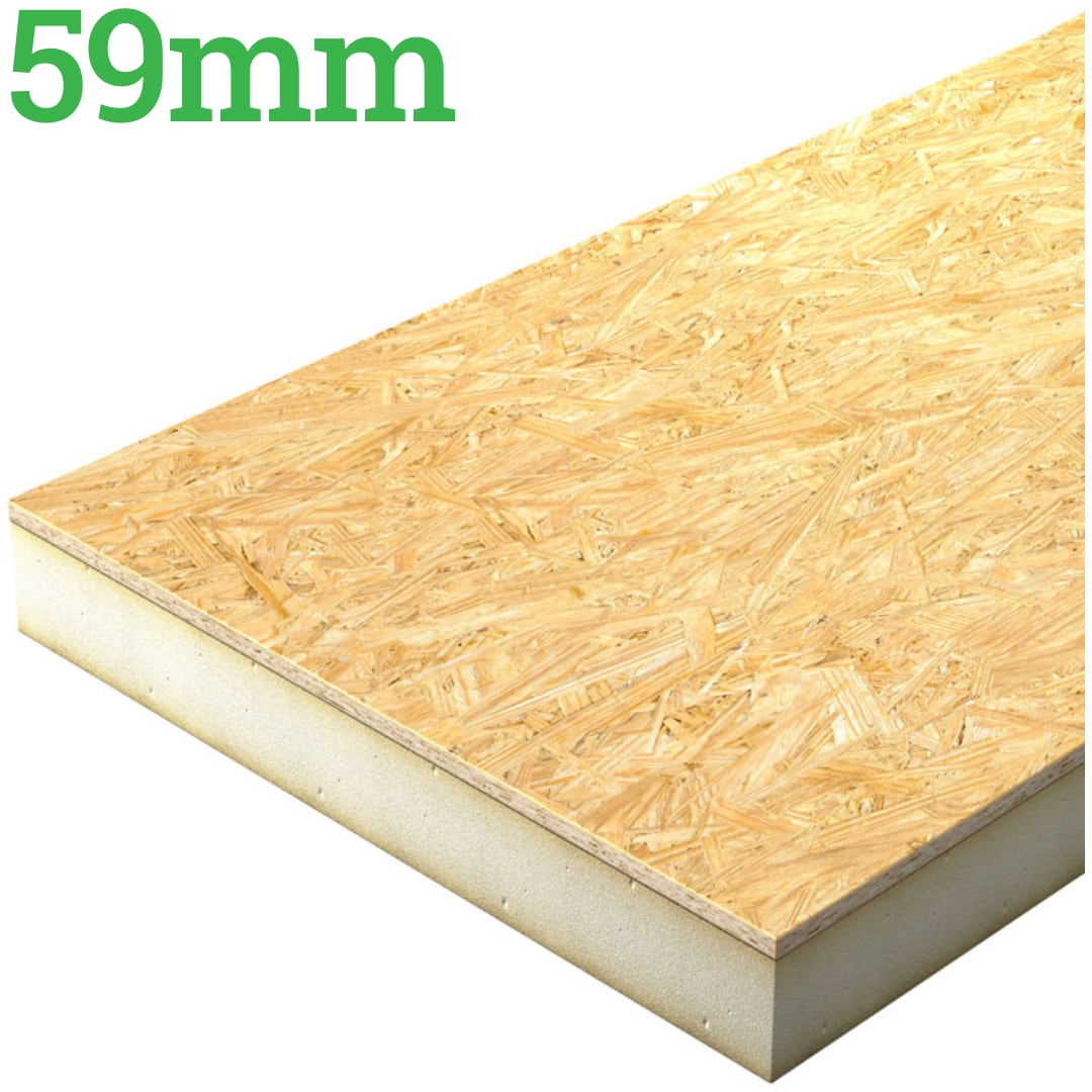 59mm Unilin FR/TP Plydeck Flat Roof insulation (PIR with OSB Board ...