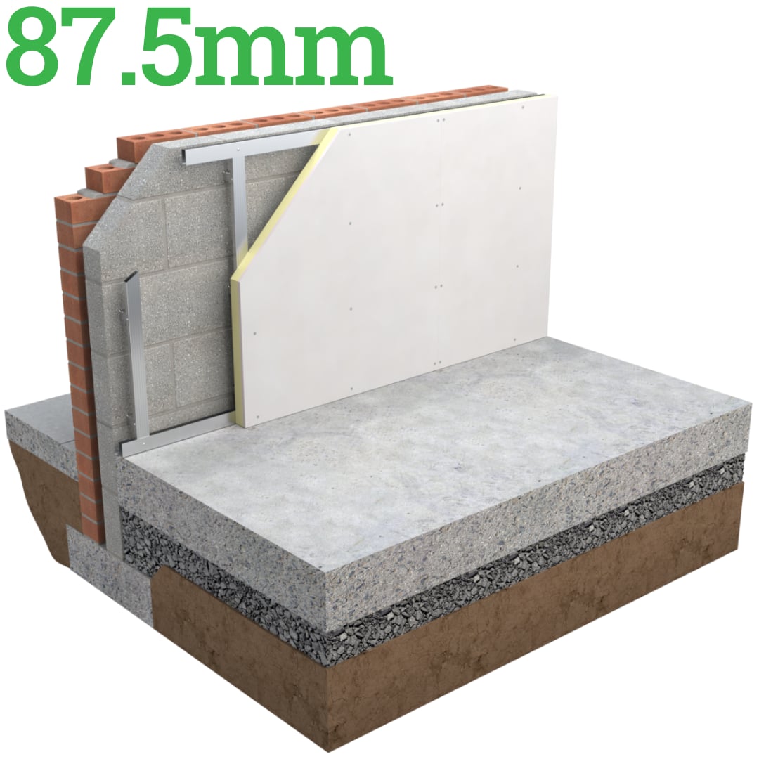 87.5mm Unilin / Xtratherm Insulated Plasterboard XT/TL-MF Thermal Liner ...